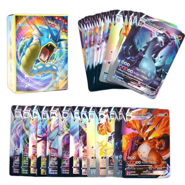 Juego de cartas brillantes Charizard Pokemon VMAX para niños, juego de ...