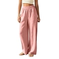 Byworldtasic Cross-Over Waist Wide Leg Cargo Pants for Women Casual ...