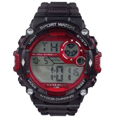 George Men's Digital Watch: Black Case, Positive Display, Plastic Band ...