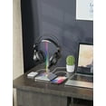 New bee Headset Stand with 7-Color LED, 2 Ports (Type-C/USB) for ...