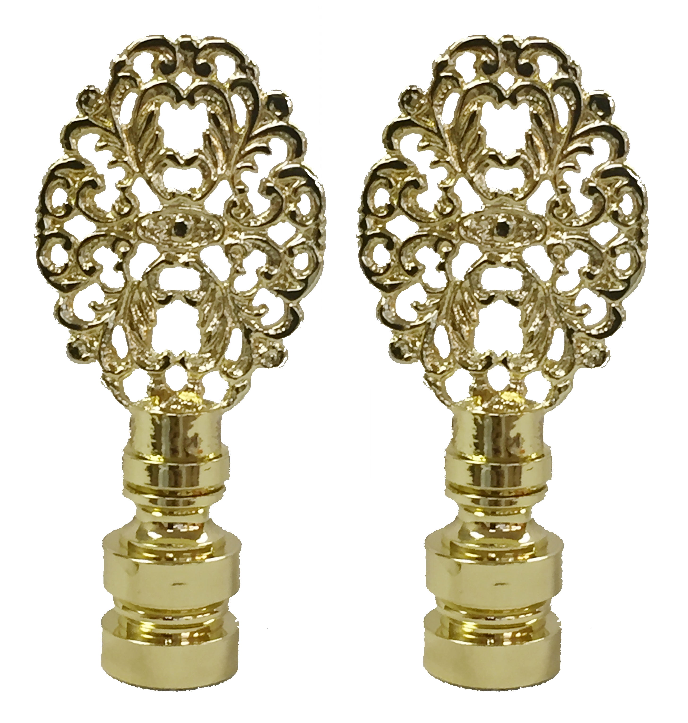 Royal Designs, Inc. Oval Filigree Lamp Finial for Lamp Shade, F-5002PB ...