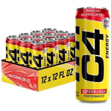Cellucor C4 Energy Drink, STARBURST Strawberry, Carbonated Sugar Free ...
