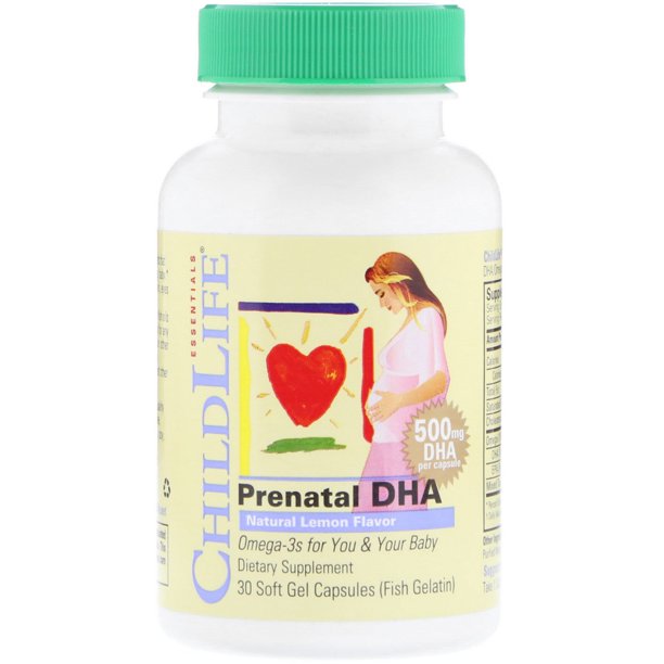 ChildLife Prenatal DHA, Natural Lemon Flavor, 500 mg, 30 Soft Gel Capsules - Walmart.com ...