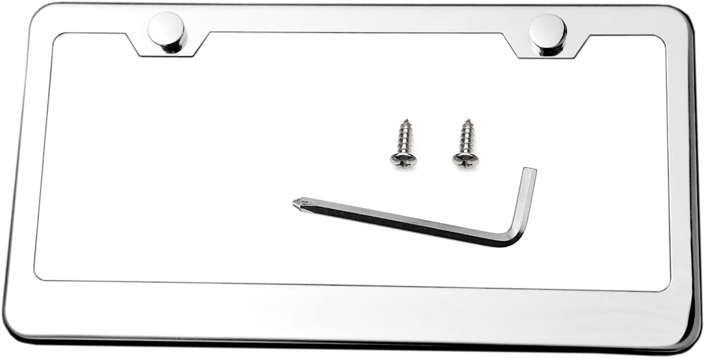 LFPartS Stainless Steel License Plate Frame (Chrome) - Walmart.com