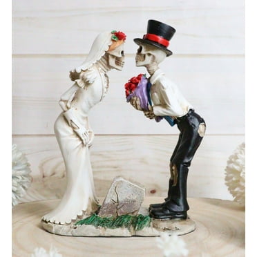 Love Never Dies Wedding Bride And Groom Skeleton Couple In Dancing Pose Figurine - Walmart.com