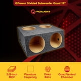 QPower Car Audio Quad 4 Hole 12 Inch Sealed Subwoofer Enclosure ...