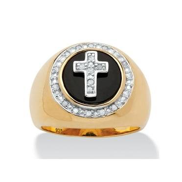 Men’s Sterling Silver Diamond Accent Cross Ring - Walmart.com