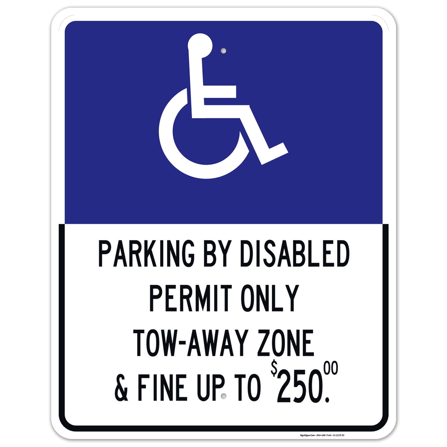 Florida Handicap Parking Sign, Parking by Permit Only, 24x30 Aluminum ...