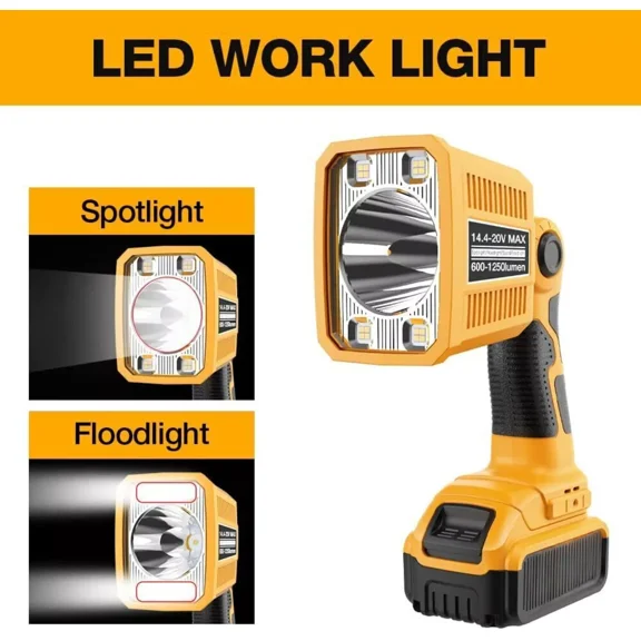 DEWALT DCL050 20V Max LED Area Light, 3 Bright LEDs, 500/250 Lumens ...