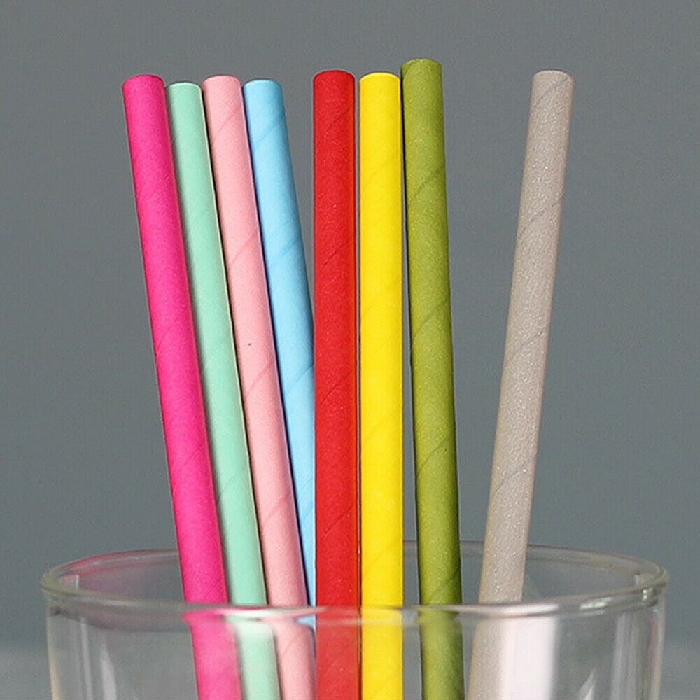 100-200 Bulk Packed Paper Straws Pattern Color -Biodegradable FDA ...