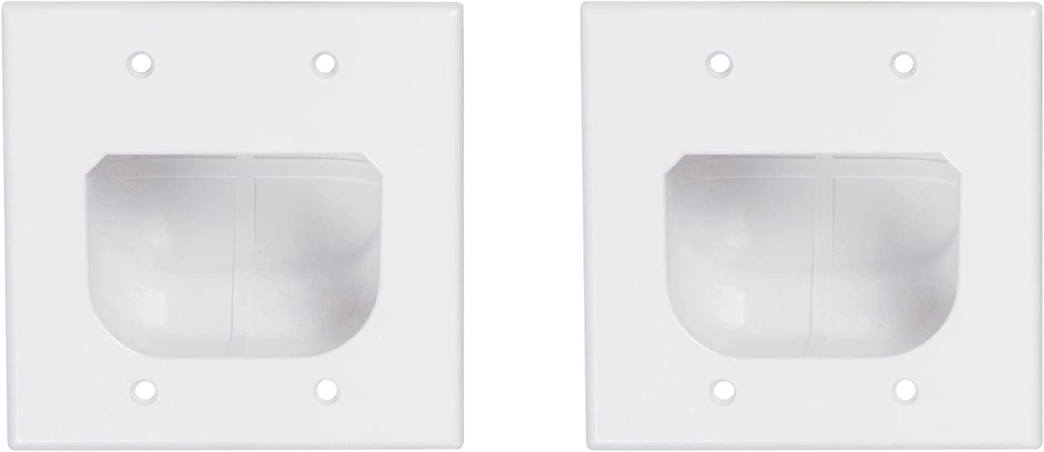 Wall plate: Double-Gang Pass-Thru Wall plate Split-Port - Walmart.com