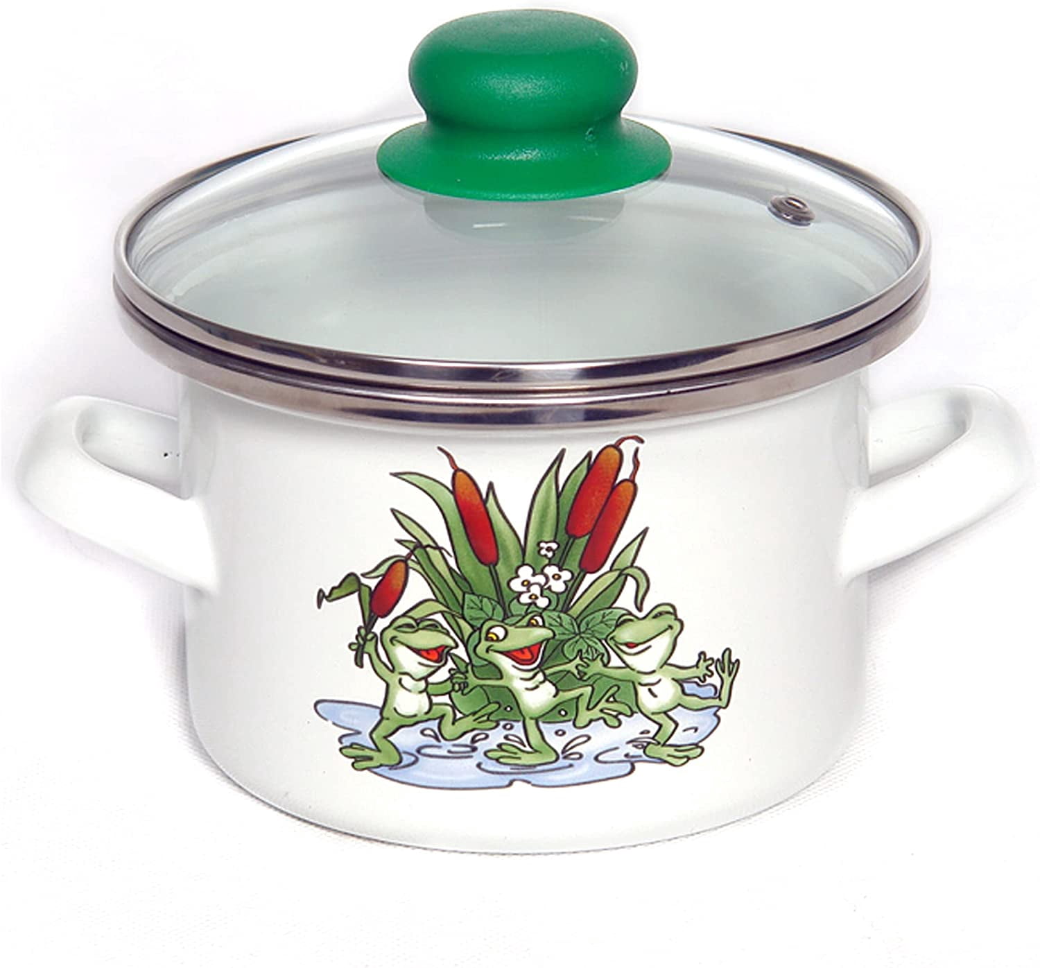 Stylish Enamel Stock Pot Cooking Pot and Glass Lid for Partyware ...
