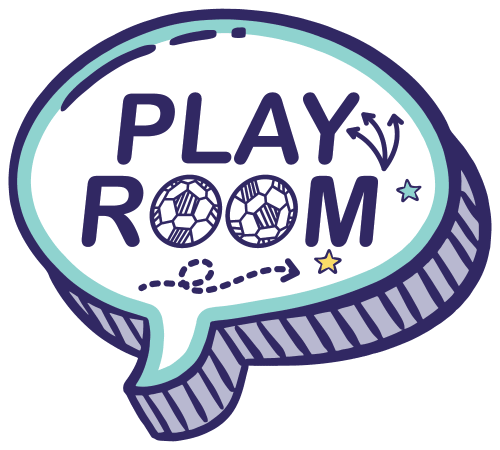 Playroom Logo with Soccer Balls in a Chat Balloon Creative Design Vinyl ...