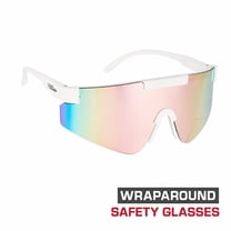 Safety Works Wraparound Teal Frame Safety Glasses with Anti-Fog Teal ...