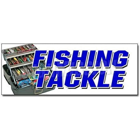 12" Fishing Tackle Decal Sticker Fish rods reels rentals Sale Hooks ...