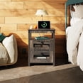 WLIVE Night Stand with Charger Station, End Tables Bedroom, Bed Side ...