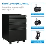 3-Drawer Mobile File Cabinets Rolling Metal Filing Cabinet for Legal ...