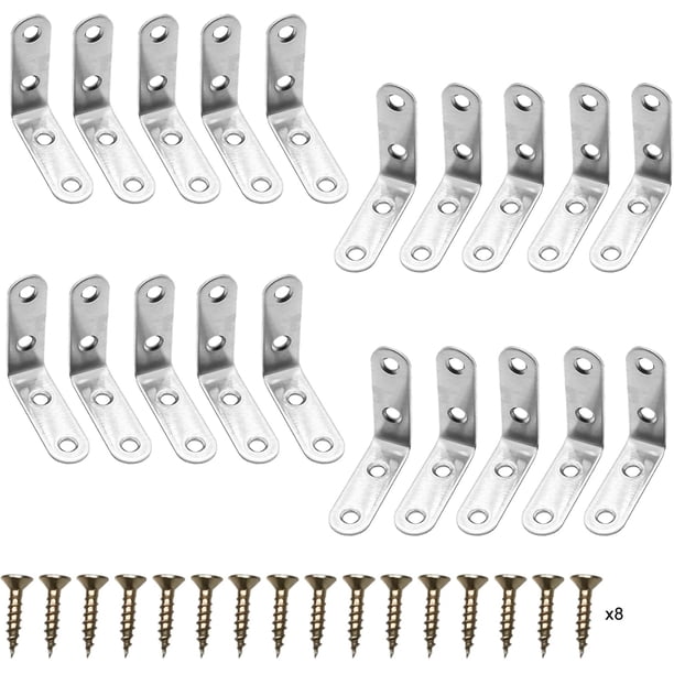 20 Pieces Stainless Steel Angle Bracket, Corner Connectors, Corner ...
