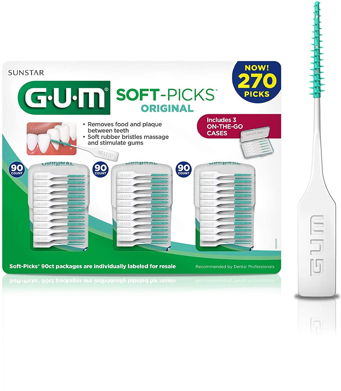 2 Pack - GUM 6325A Soft-Picks Original Dental Picks, 270 Count 1 ea ...