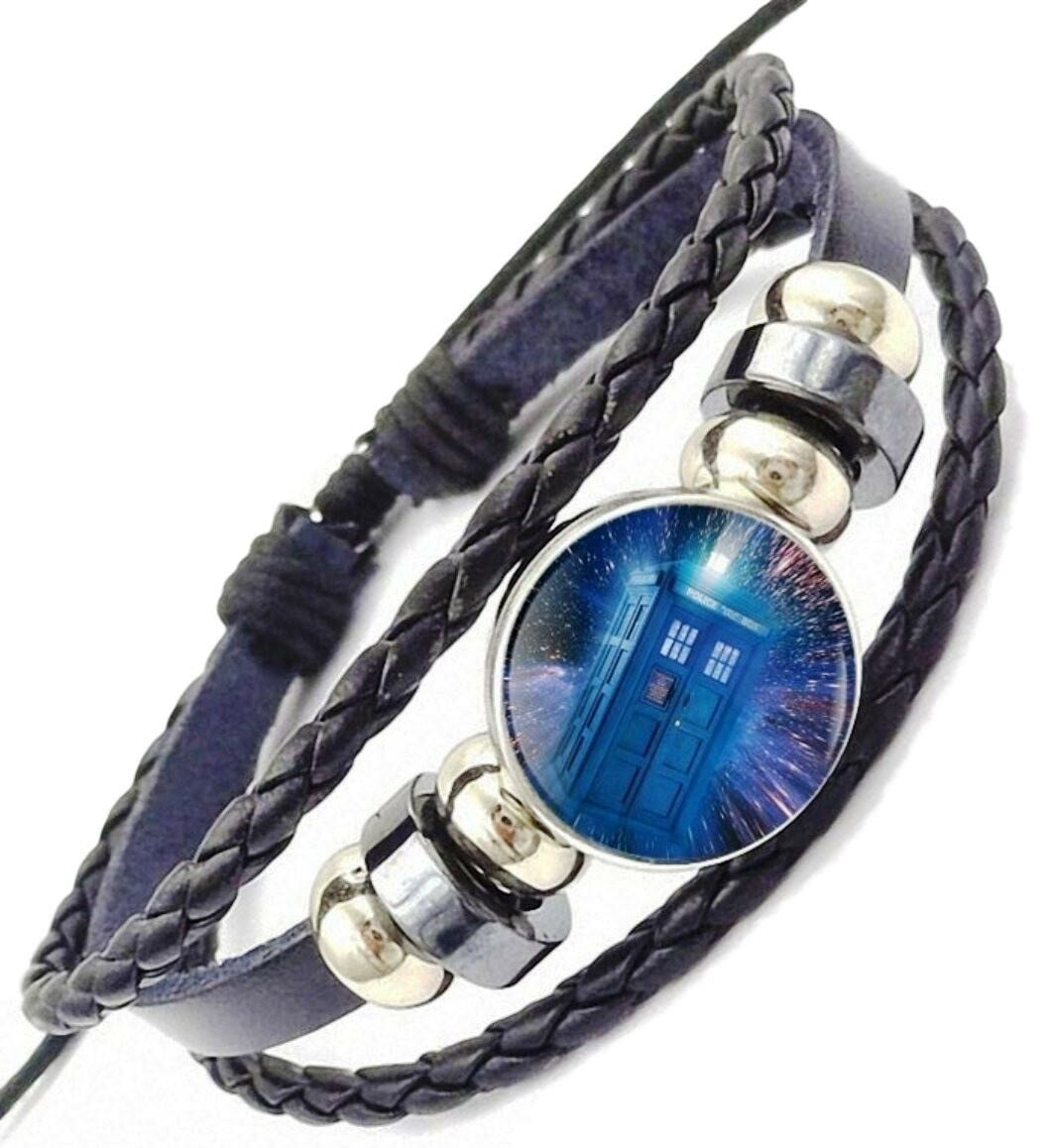 Doctor Who Tardis Symbol Glass Domed Braided Bracelet - Walmart.com