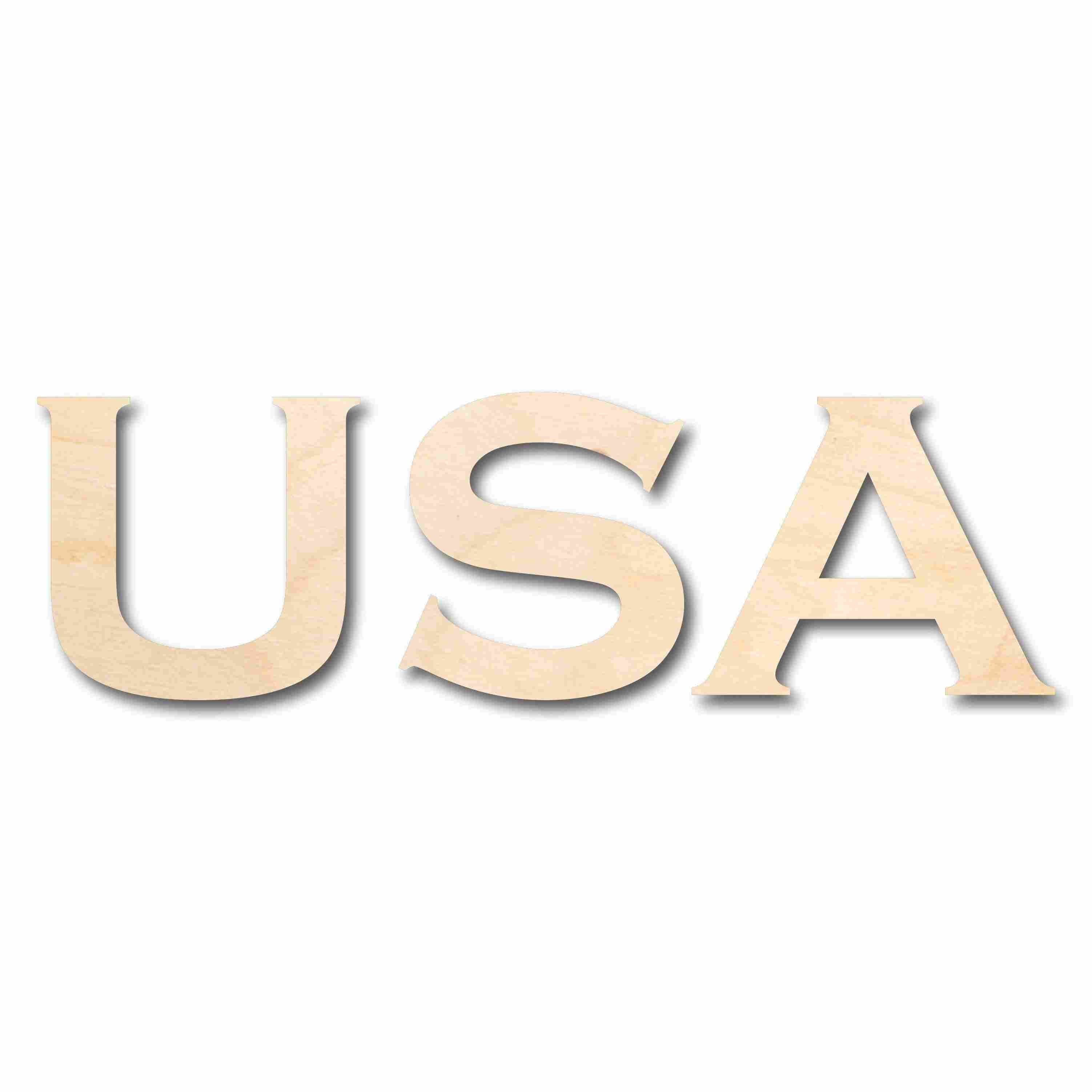 USA Block Letters Craft Unfinished Wood Cutout Font DIY handmade Gift ...