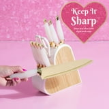 Paris Hilton Heart-Shaped Knife Block Set, 10 Piece Set, White ...