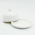 MKLZ Small Butter Dish with Lid, Individual Mini White Ceramic Butter ...
