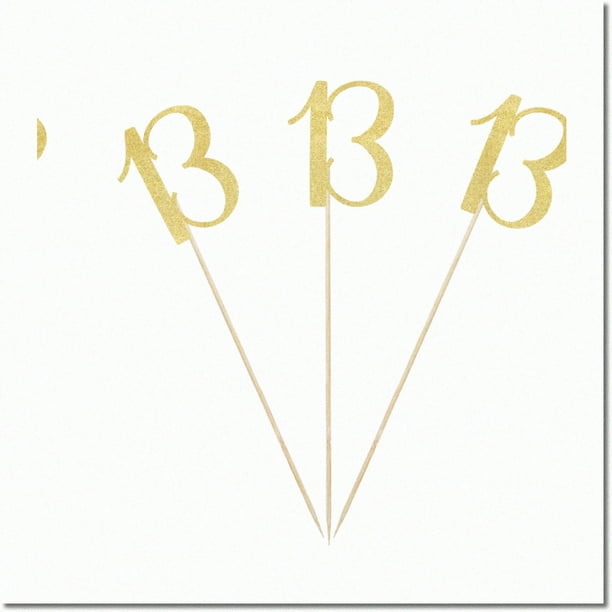 Sparkling Gold 13th Birthday Table Toppers - Glittery Centerpiece ...