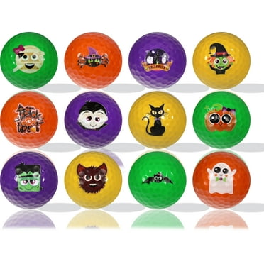 Halloween Golf Balls – 12 Pack - Novelty Print Golf Balls 6 Assorted ...