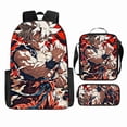 10 Styles Anime Warrior Print 17" 3-Piece Backpack Set, Casual Daypack ...