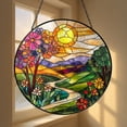 Sunset Floral Garden Stained Glass Style Window Suncatcher2001 ...