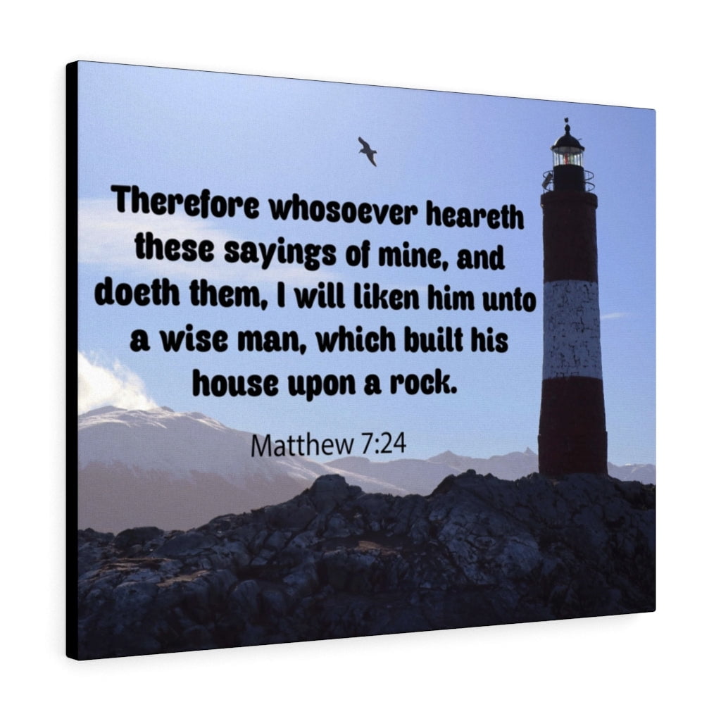 Scripture Walls House Upon a Rock Matthew 7:24 Bible Verse Canvas ...