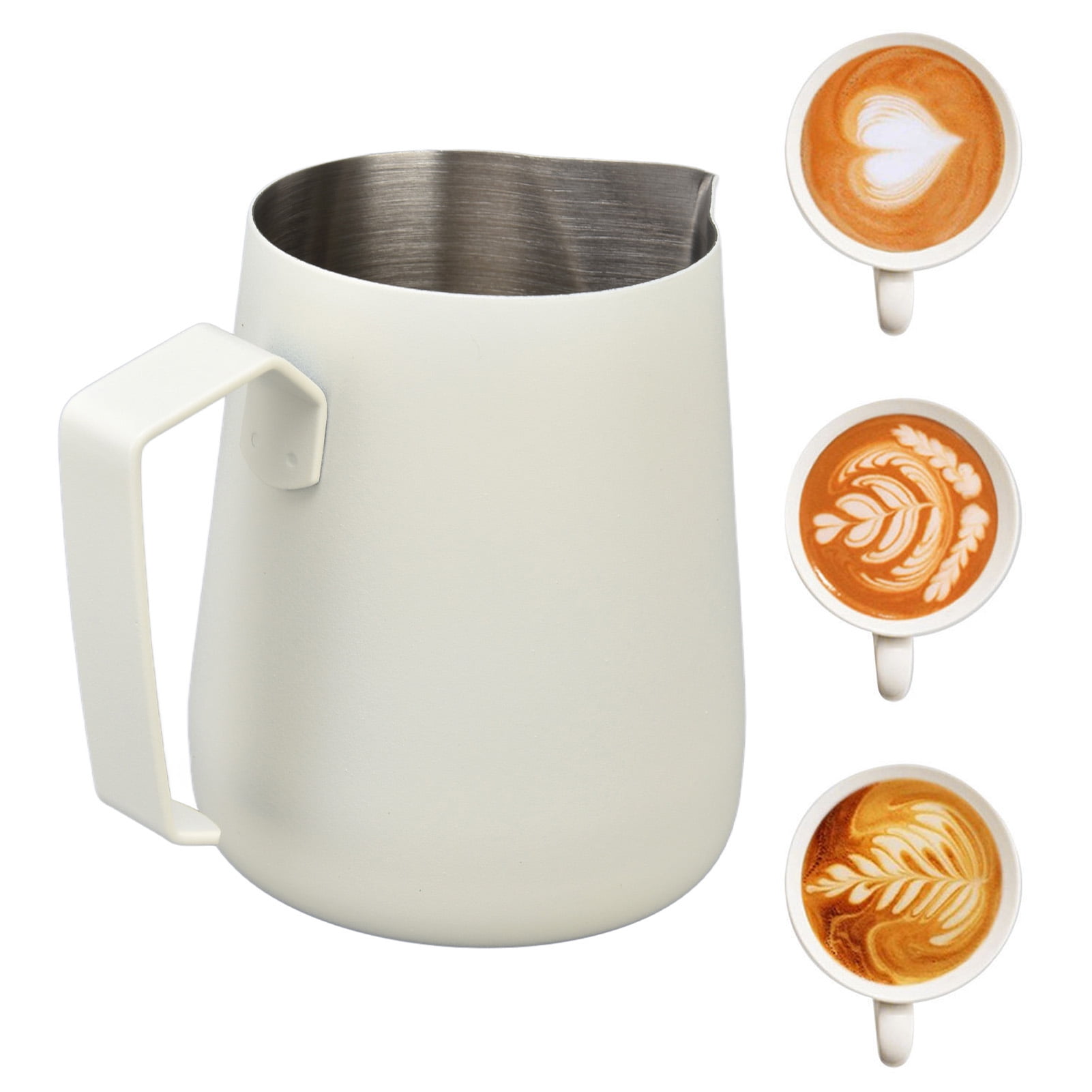 450ml Milk Frothing Pitcher Latte Art Cup Drum Shape Coffee Cup Mug ...