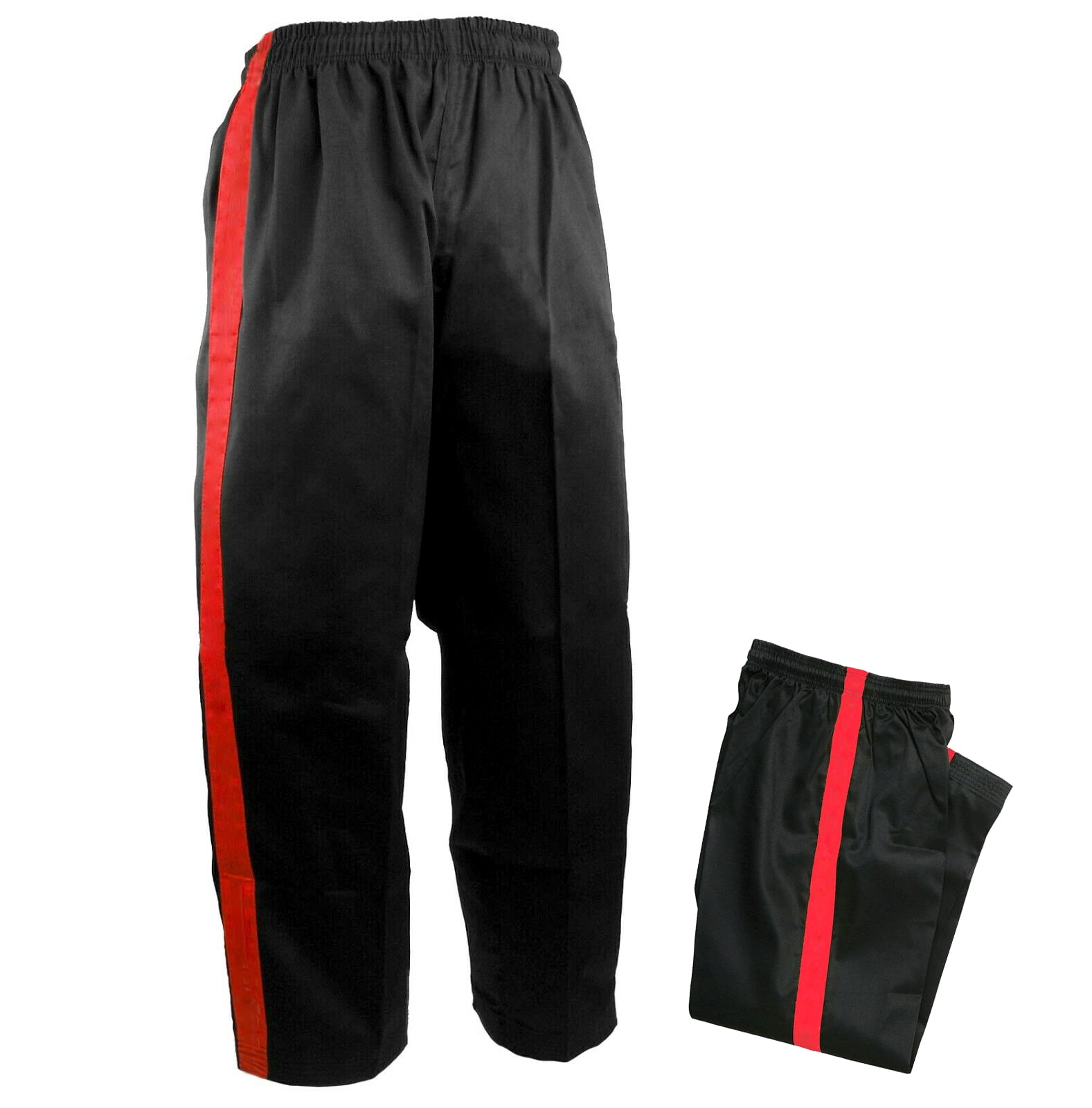 Karate Taekwondo Pants Demo Team Black Red Striped Pants Freestyle ...