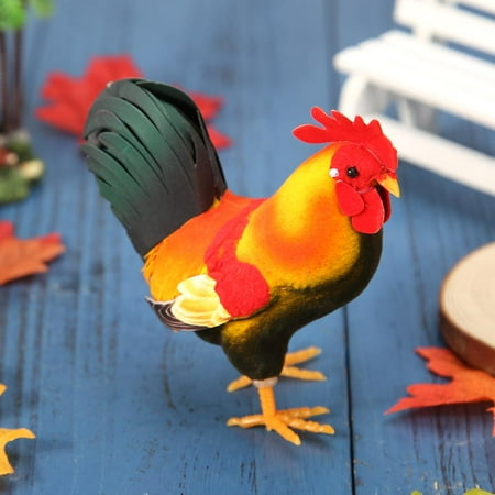 Peggybuy Simulation Foam Rooster Model Fake Artificial Animal Miniature ...