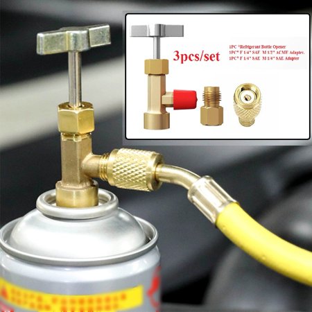 Can Tap Valve R134A Dispenser Tool Ac-Tank Adapter 1/4 Hose 3Pcs/Set ...