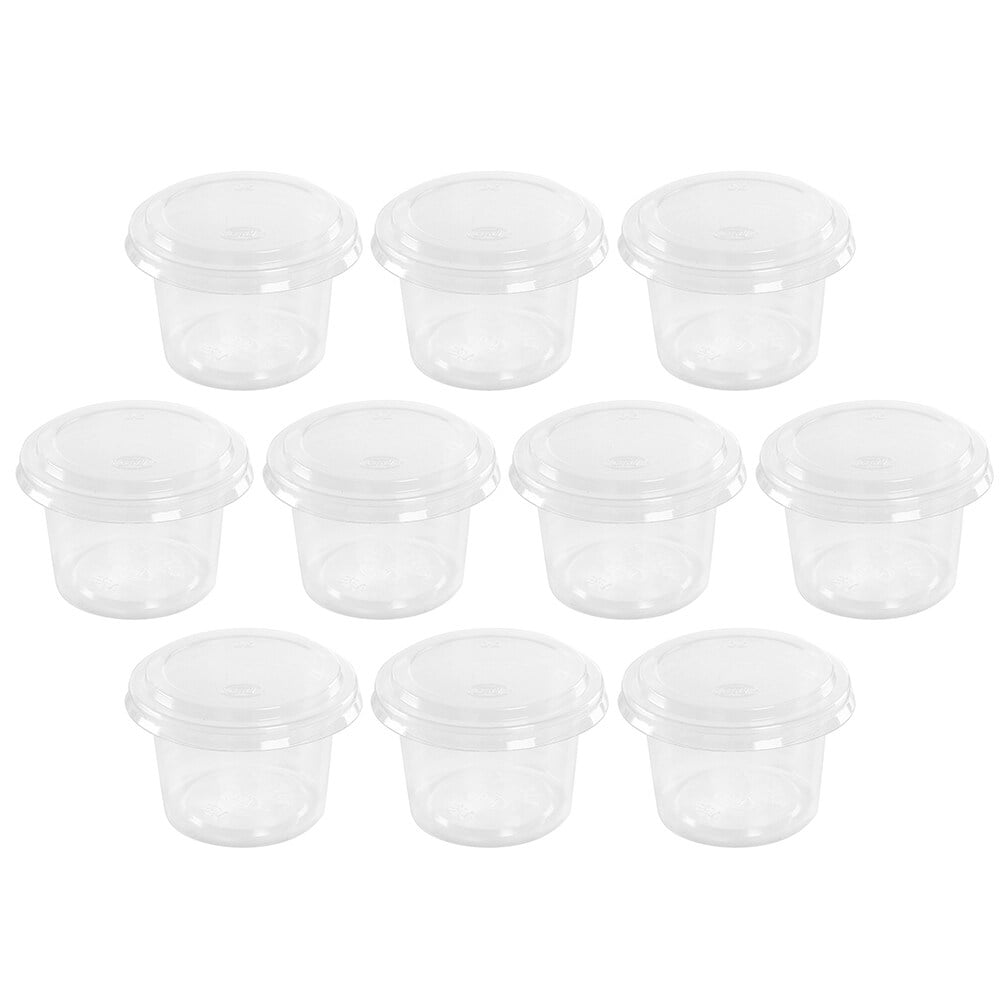 100pcs 30ml Disposable Portion Cups Condiment Cup with Cover for Sauce ...