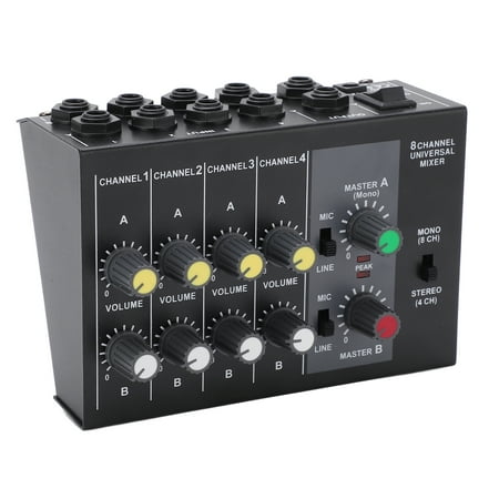 DC 12V 8 Channel Audio Mixer Input Mono Stereo Sound Mixing Console Low ...