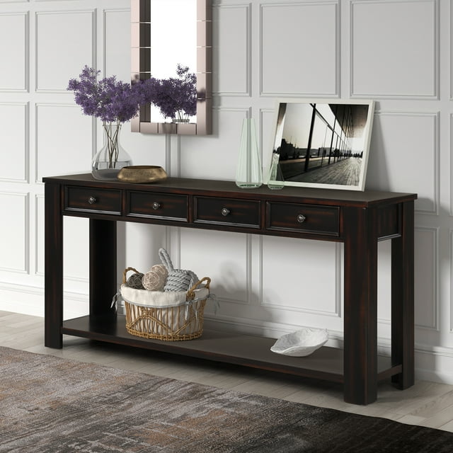 CJC Entry Console Table 63" Storage Sideboard with 4 Drawers and Bottom ...
