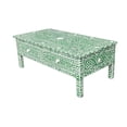 Handcrafted Bone Inlay Coffee Table – Rectangular Floral Design in ...