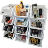 Skywin Plastic Stackable Storage Bins for Pantry White - 4-Pack Small ...