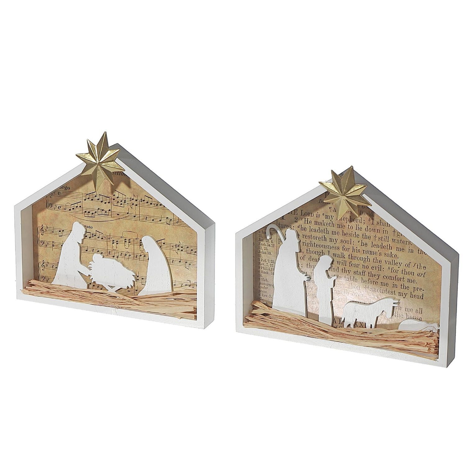 Click here for Ih Casadécor Led Wooden Nativity Scene - Set Of 2 prices