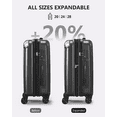 3-Piece Expandable Hard Shell Luggage Sets, ABS Spinner Wheels Suitcase ...