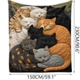 Cats Sleeping Quilt Pattern Art Throw Blanket All Season Soft Flannel ...