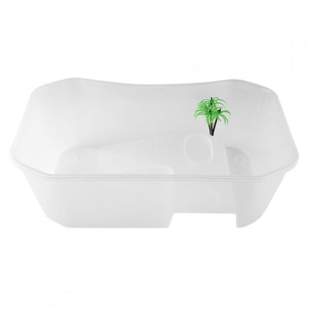 Fish Tank, Portable Plastic Fish Tank, Basking Platform Transparent ...