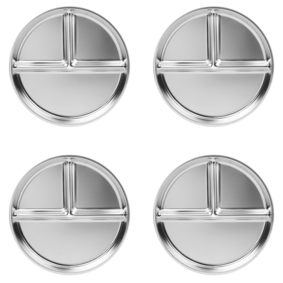 Click here for Unbranded Stainless Steel Kids Plates 4 Packs 9inc... prices