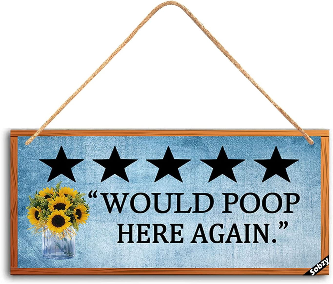 MUCHENGGIFT Five Stars Would Poop Here Again Bathroom Sign - Farmhouse ...