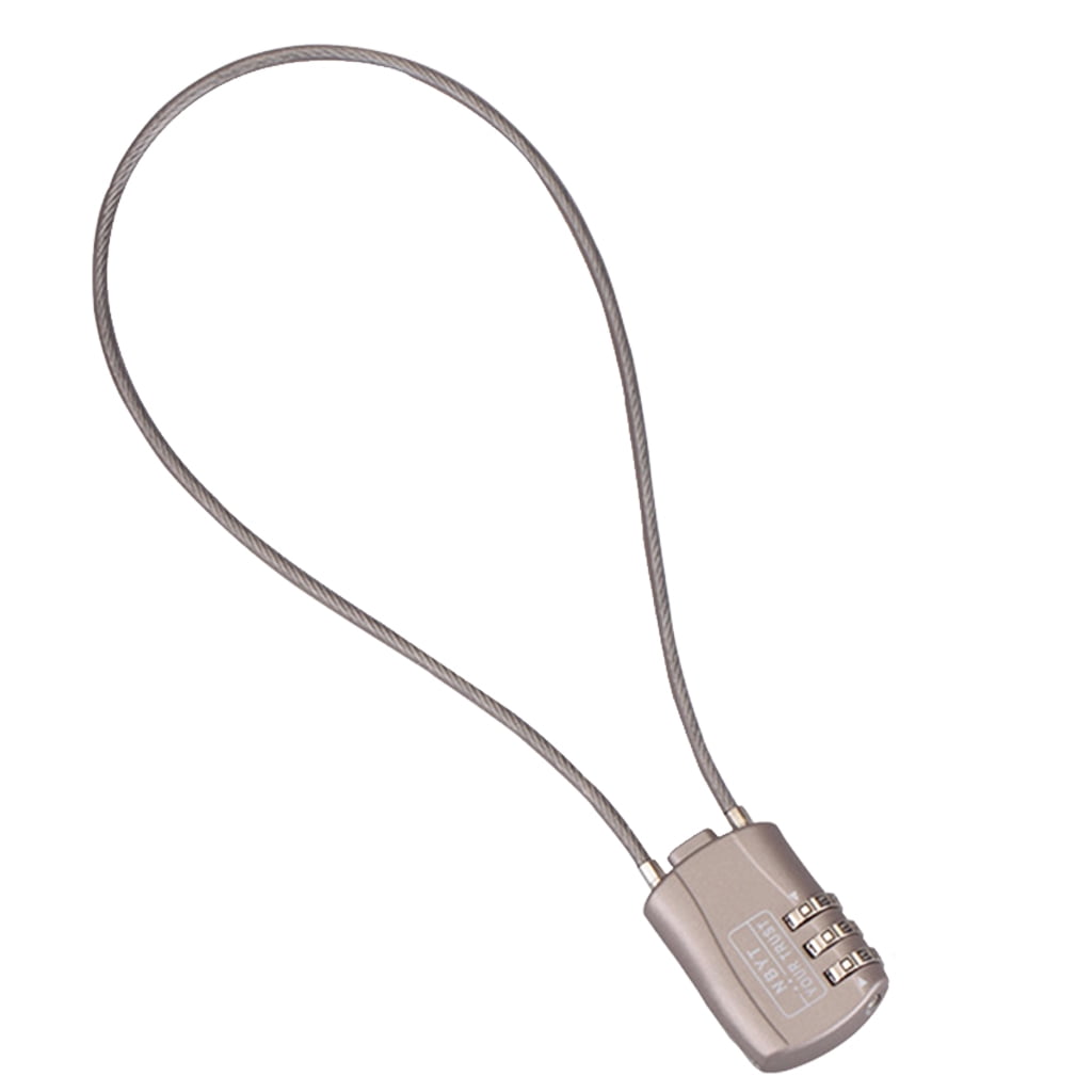 3-digit Password Combination Motorcycle Helmet Chain Anti-theft Cable ...