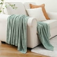 "Battilo Sage Green Chenille Knit Throw Blanket, Decorative Mint Green ...