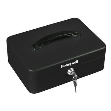 Honeywell Small Key Locking Steel Cash Box with Removable Tray 1 Bill/3 ...
